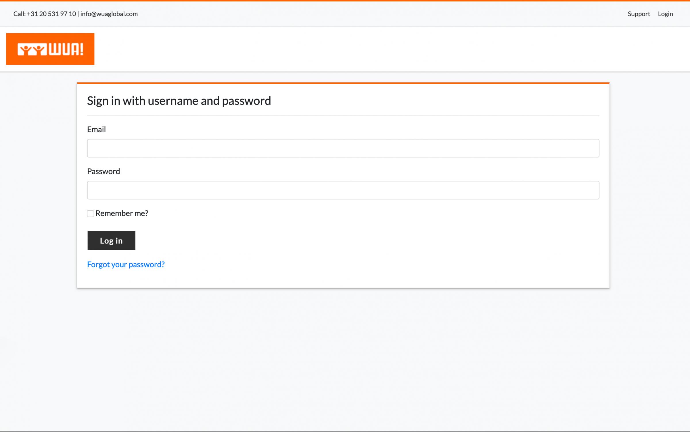 Log in to your My WUA account | Support | WUA!